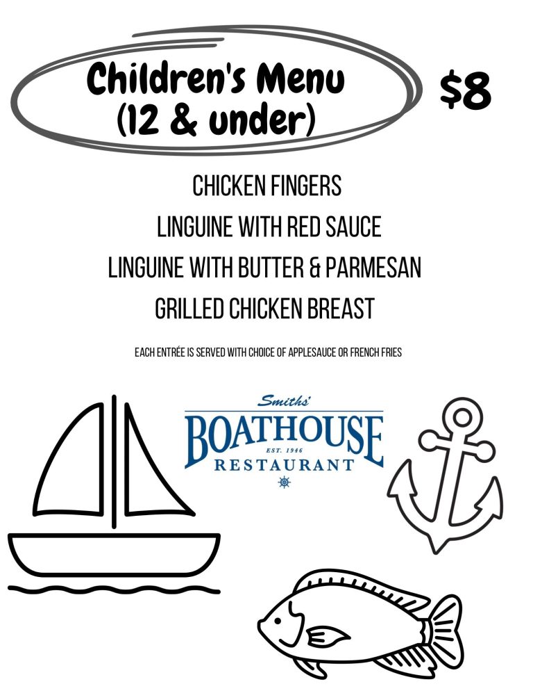 Children’s Menu | Smiths' Boathouse | Troy, Ohio